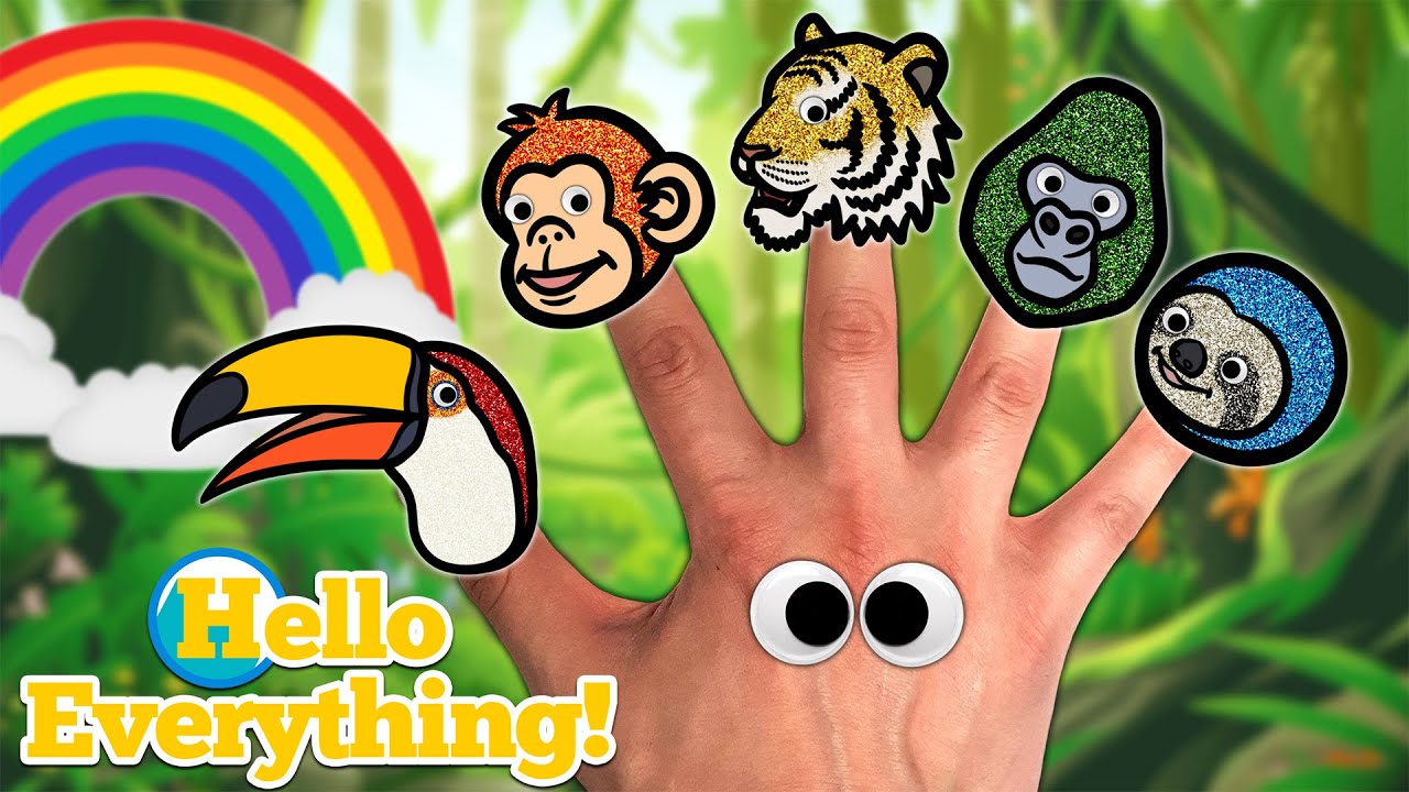 Rainbow Jungle Animals Finger Family | Kids Songs and Nursery Rhymes ...
