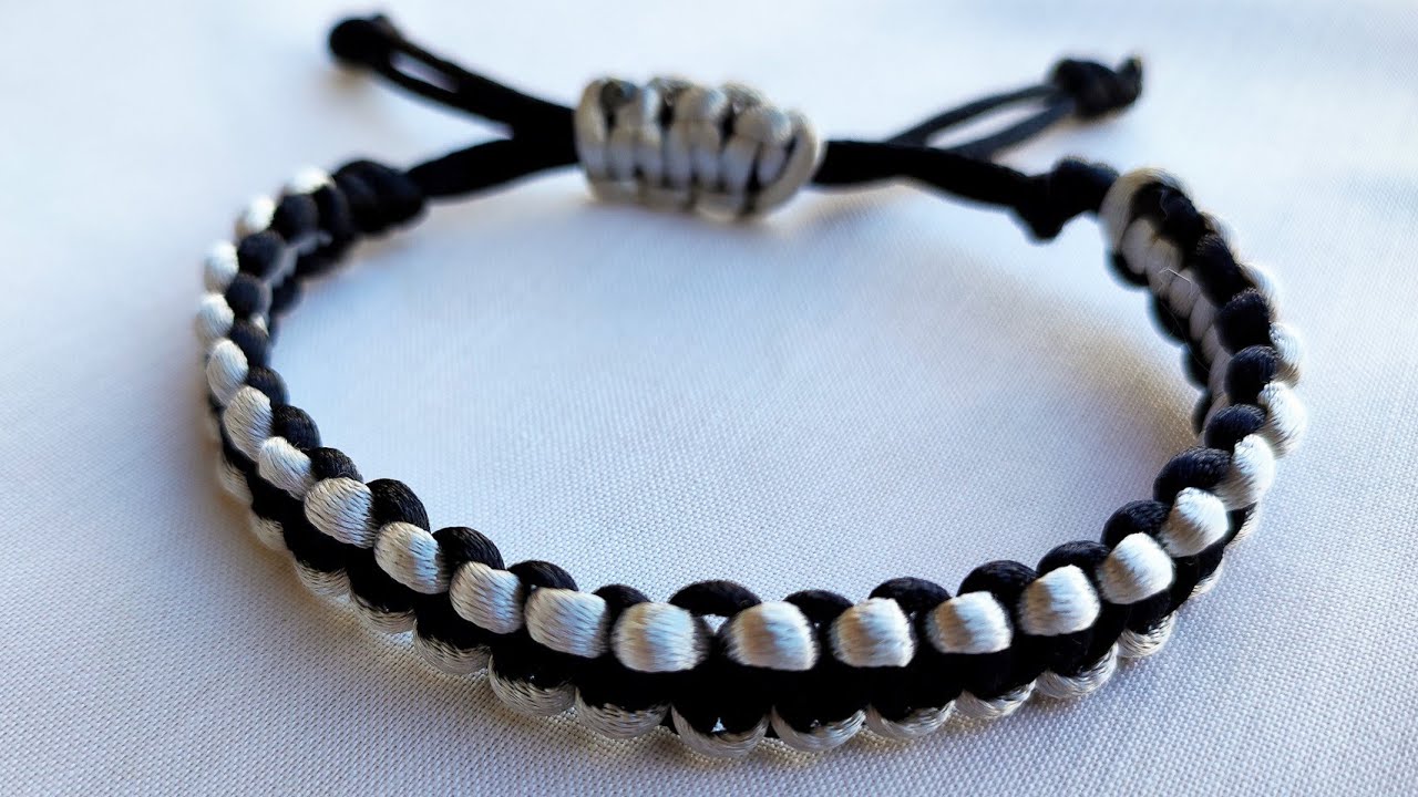 How to make a bracelet with two-color satin thread at home!/ Friendship ...