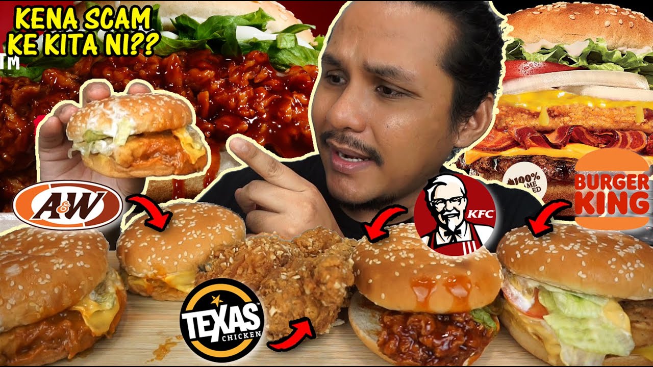 ini rupa burger kalau beli online (mukbang malaysia) BURGER BANJIR KFC ...