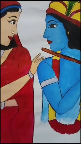 Radhar shyam colour painting#art#drawing - YouTube