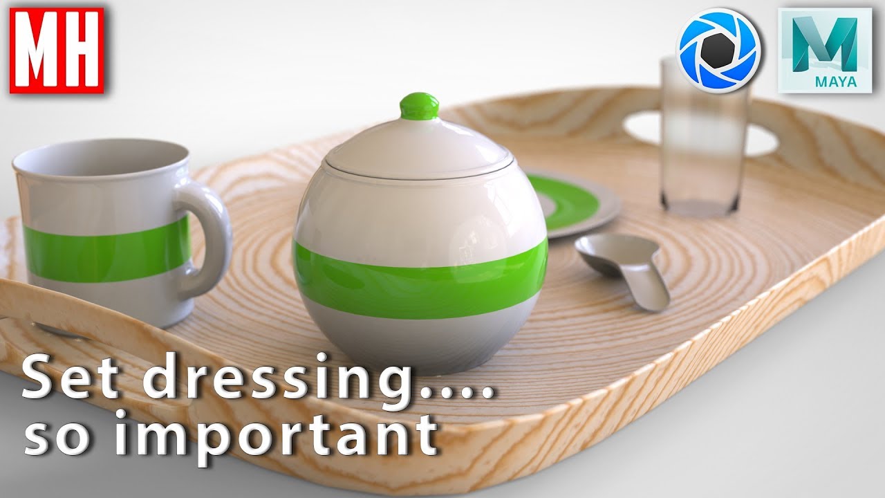 Maya / Keyshot : Set dressing and props modeling ( full video ) - YouTube