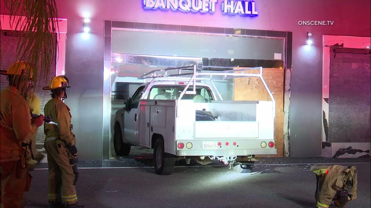 Driver Flees After Crashing Into Banquet Hall Youtube