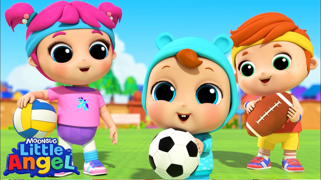 Sports Song | Little Angel Color Songs & Nursery Rhymes | Learn Colors ...