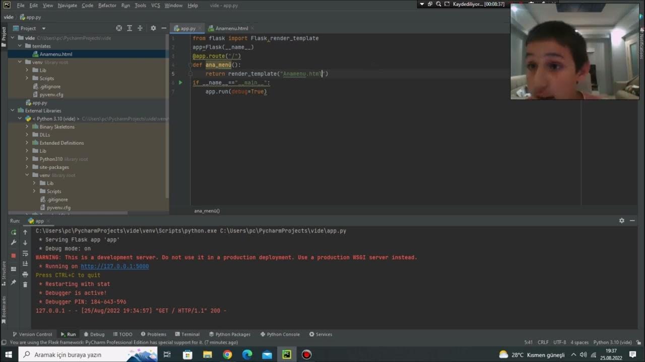 Python Flask ile Website Yapma - 1 - YouTube