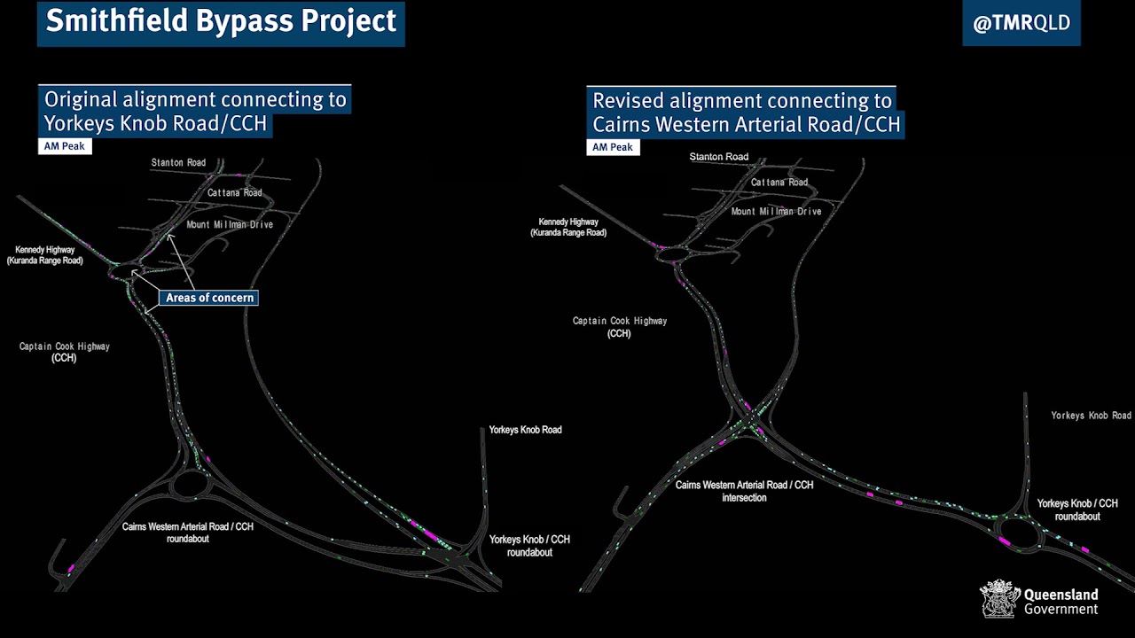 Smithfield Bypass traffic modelling microsimulation - YouTube