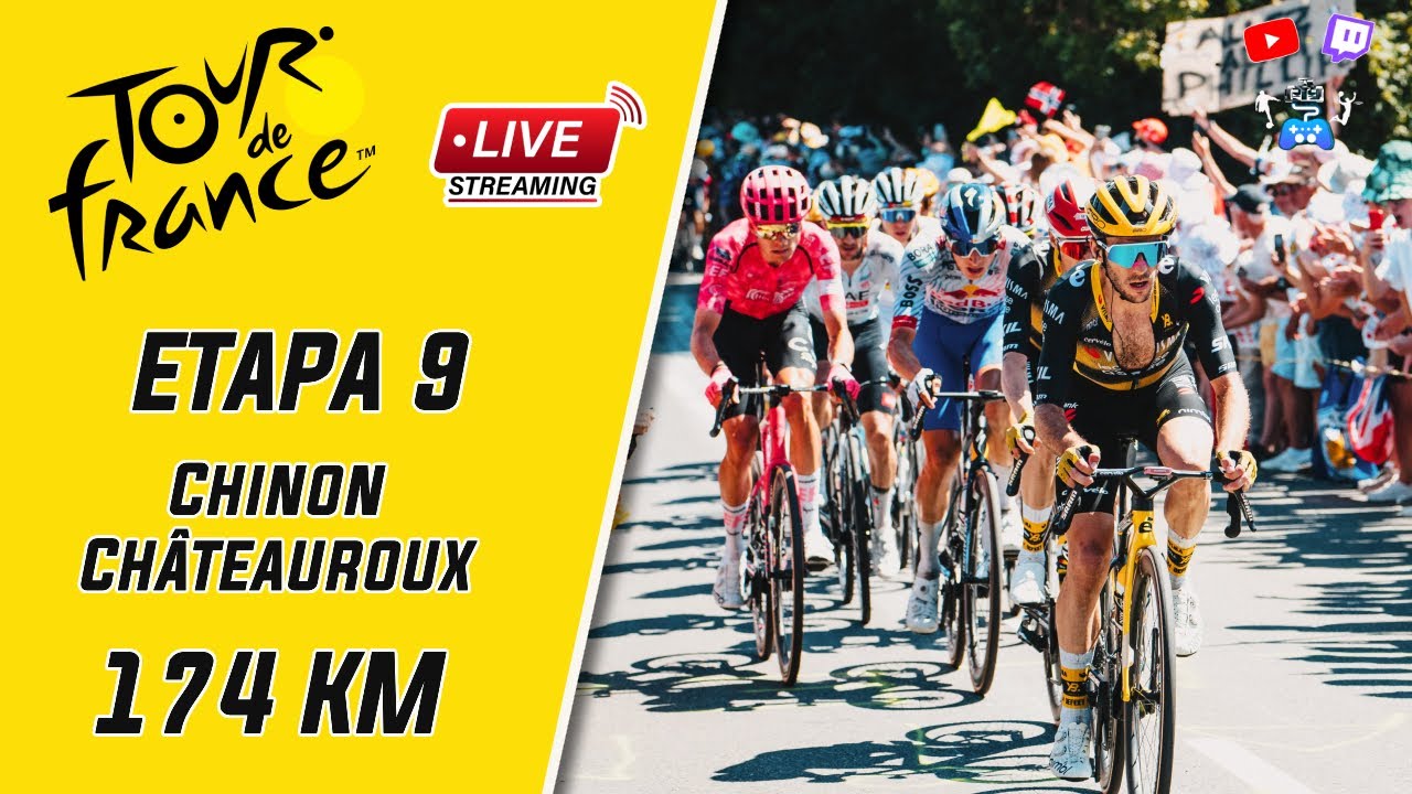 🟡ETAPA 9 TOUR DE FRANCE 2025 CHINON - CHATEAUROUX 174 KM REACCIÓN EN ...