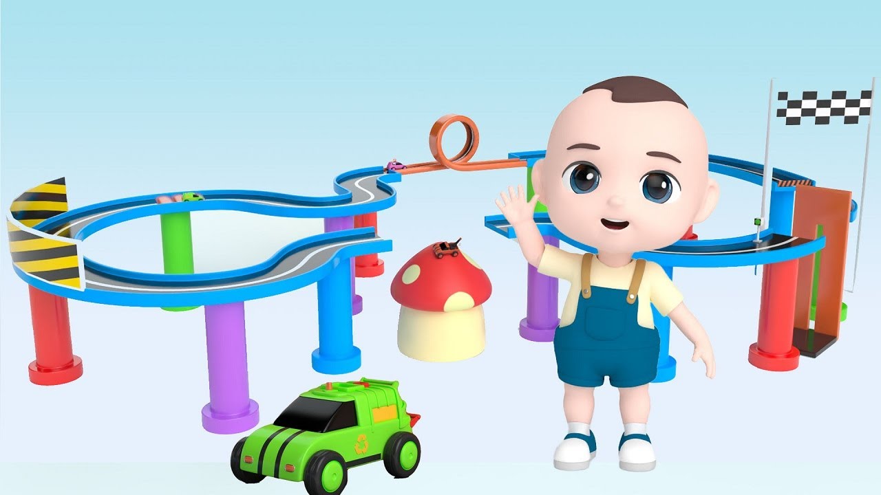 Early education animation: Dudu's high altitude track car toy, knowing ...