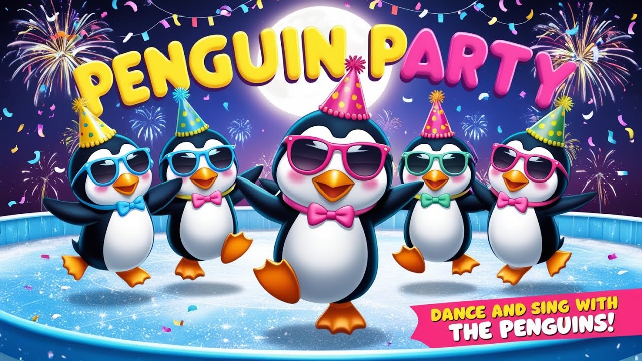 Penguin Party Dance and Fun | Tyketales Kids Rhymes and Songs - YouTube