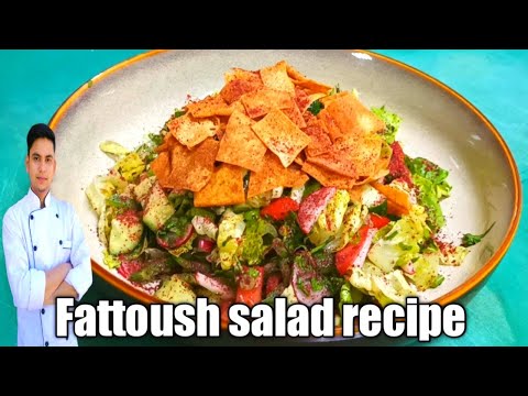 Fattoush salad recipe/ Fattoush salad  Arabic/fattoush salad dressing/