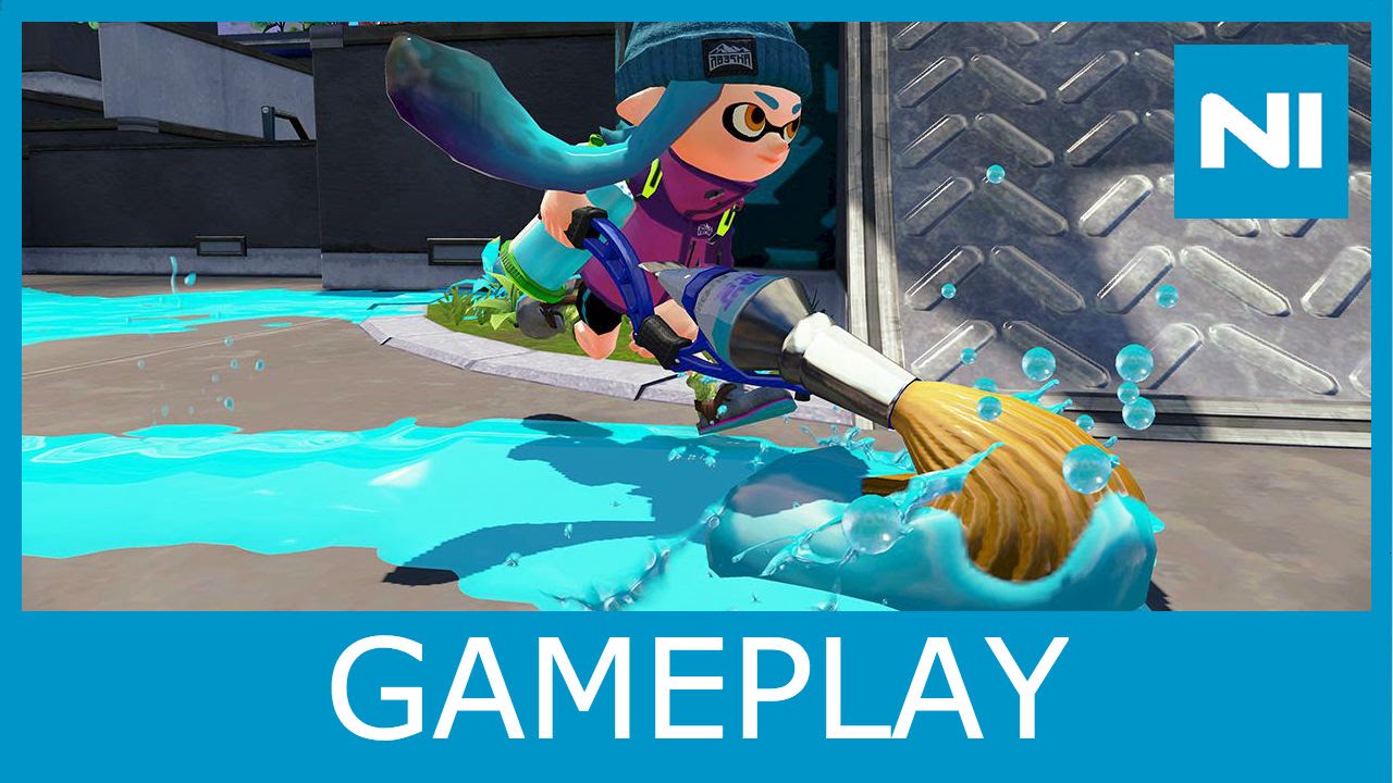 Splatoon: Inkbrush weapon - Gameplay Footage - YouTube