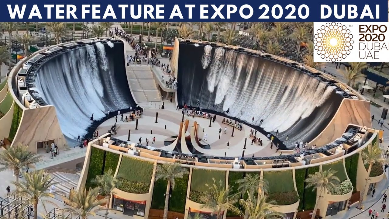 DAY AND NIGHT VIEW OF WATER FEATURE AT EXPO 2020 DUBAI - YouTube