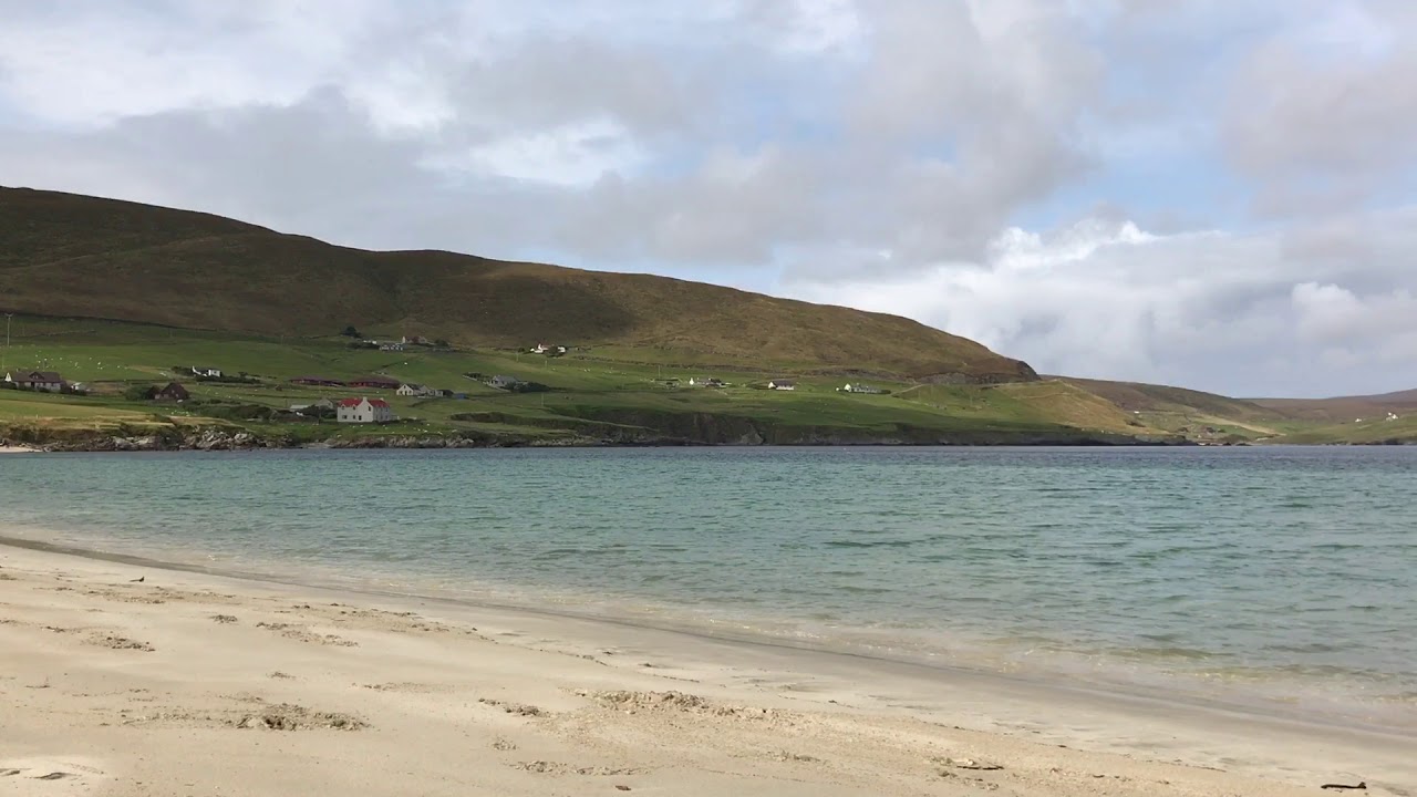 Levenwick beach in Shetland on a calm tide - YouTube
