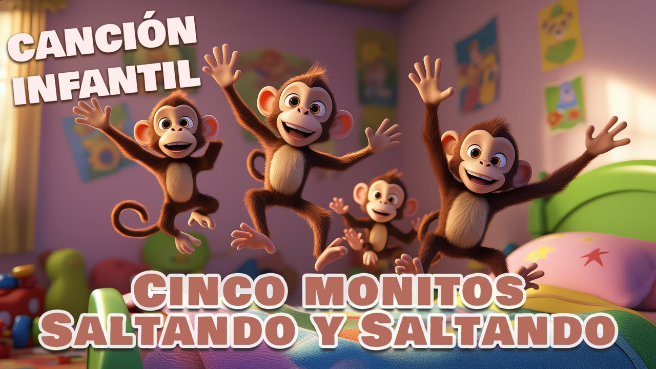 Cinco Monitos Saltando 🐵 | Canción Infantil para el Aula - YouTube