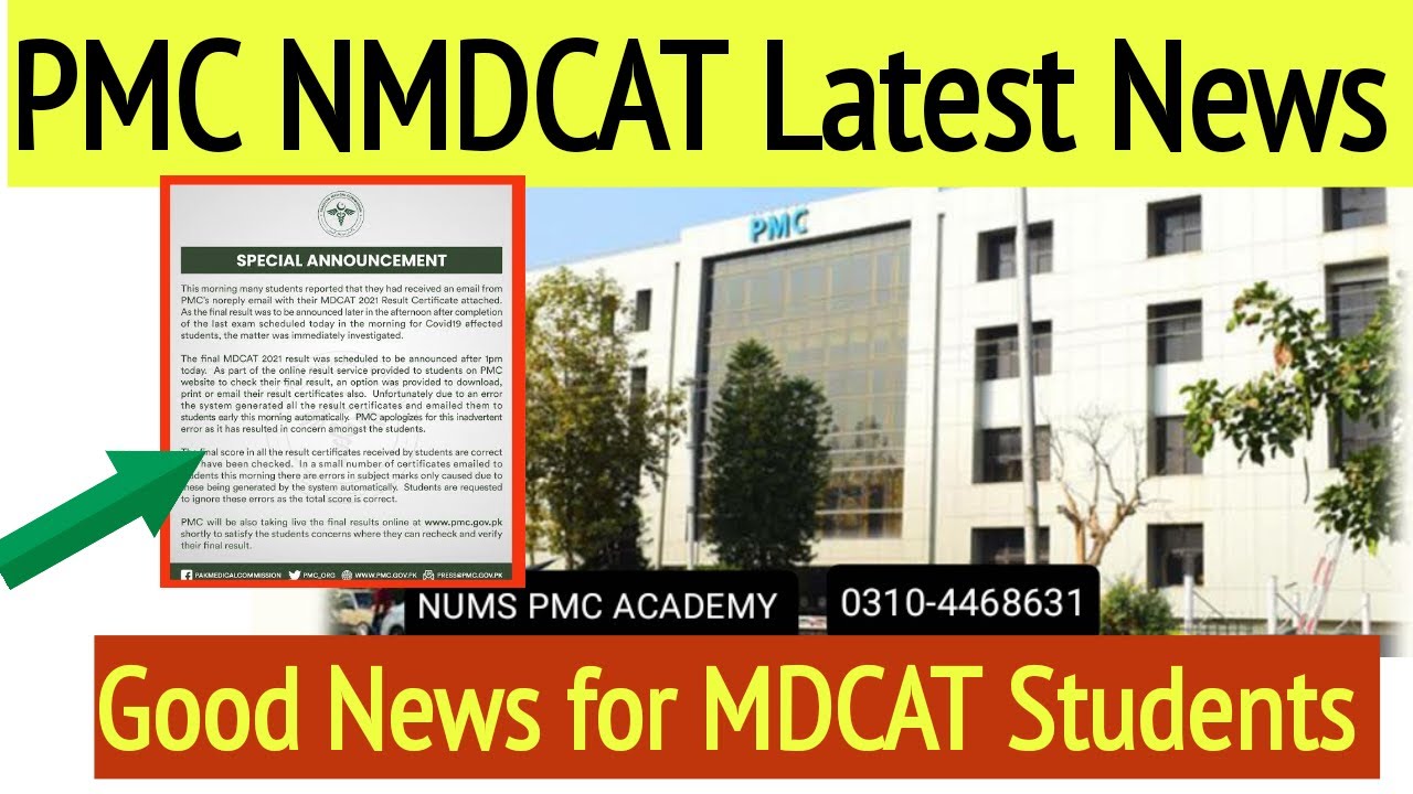 PMC Latest News/NMDCAT 2022 New Announcement/Pattern and Aggregate ...