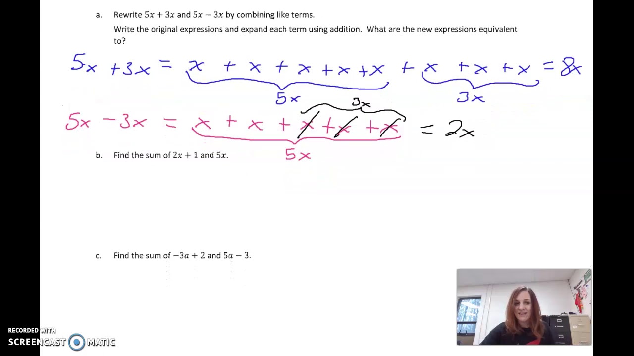 M7 Lesson 3.1 Generating Equivalent Expressions (1) - YouTube