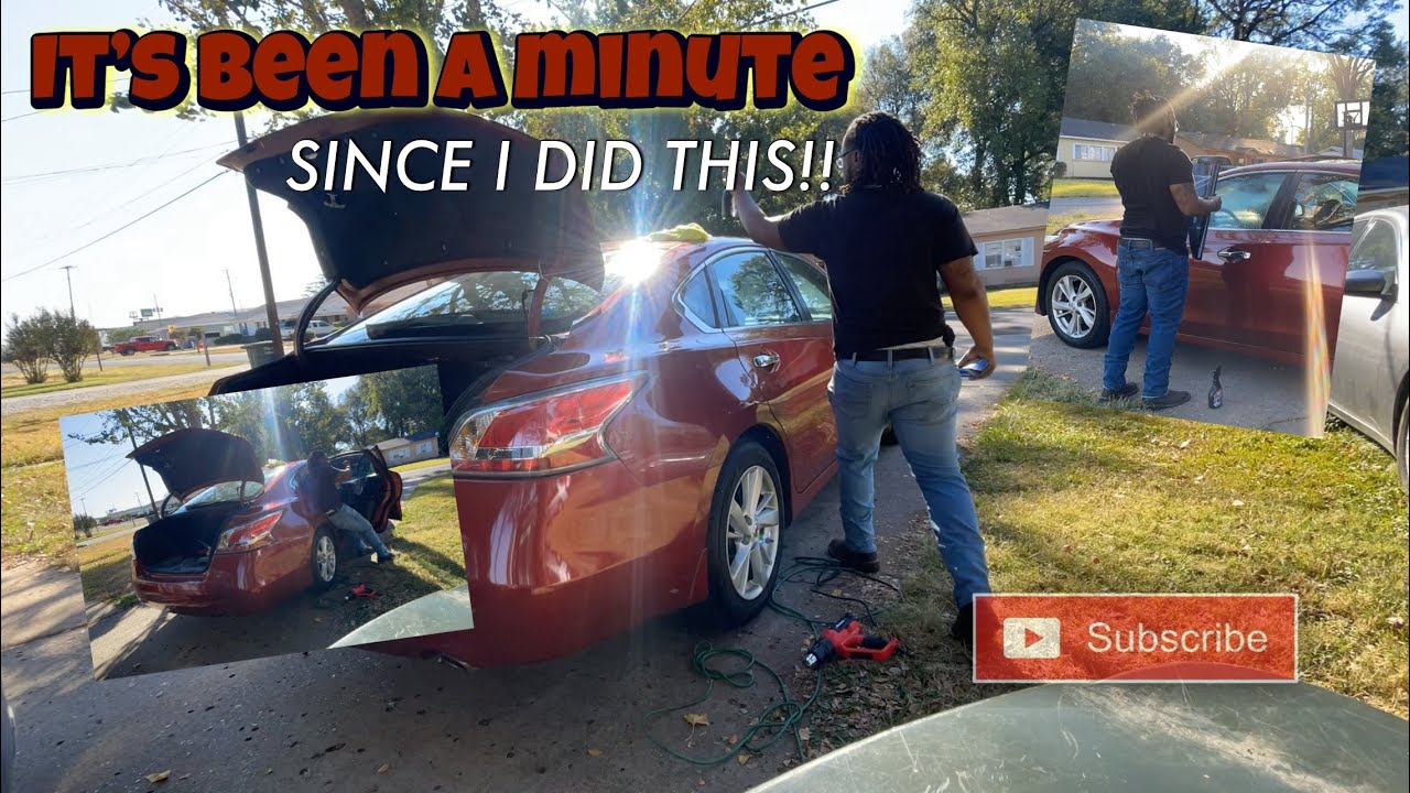 Tinting The Windows on My Cherry Red Nissan Altima - YouTube