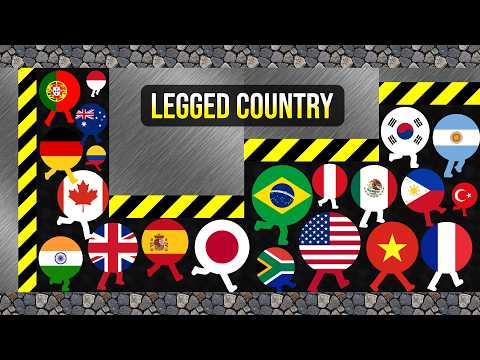 45 Legged Countries vs Shutter Crush - Survival Proliferation Marble Race in Algodoo