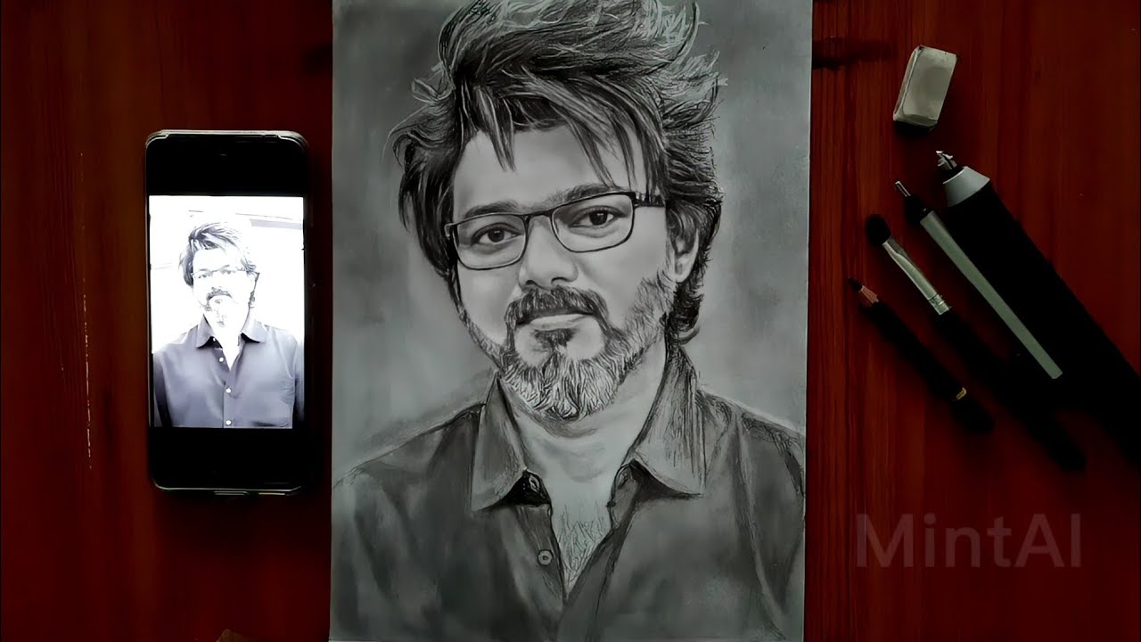 LEO | Thalapathy Drawing | PVM ARTLAND #leo #thalapathy #drawing # ...