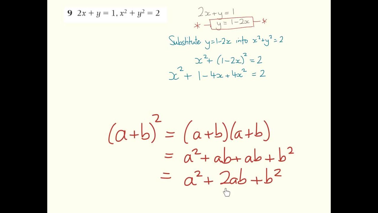 Non Linear Simultaneous Equations YouTube Non Linear Simultaneous Equations YouTube