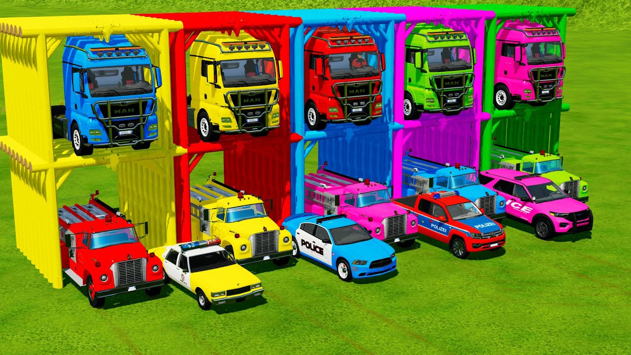 DACIA, MCQUEEN CAR, FORD POLICE CARS, AMBULANCE EMERGENCY TRANSPORTING ...