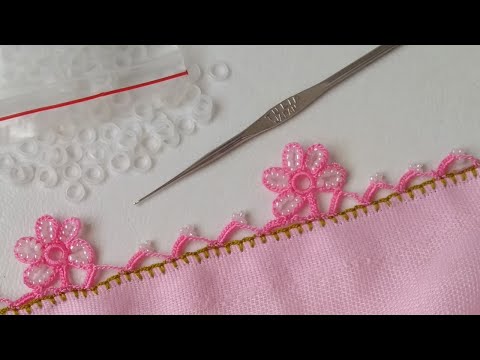 Kum Boncuklu Halkalı Zarif Tığ Oyası Modeli #20