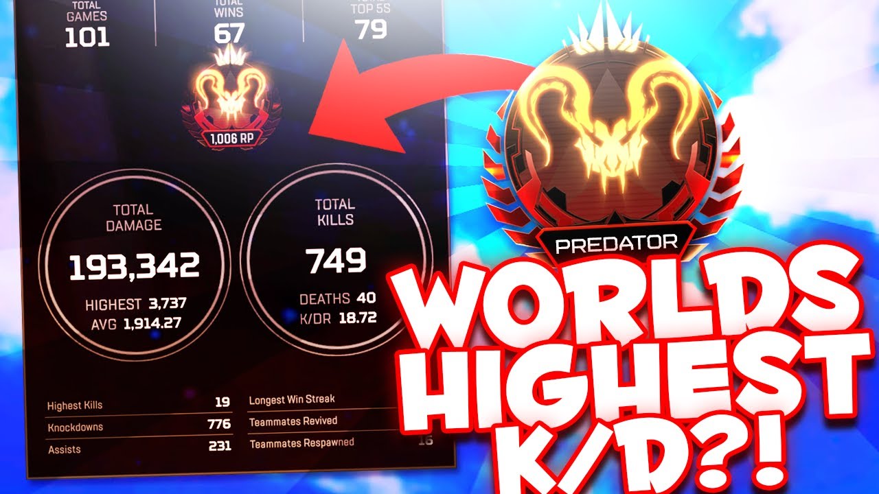 WORLDS HIGHEST STATS IN APEX LEGENDS (26KD) - YouTube