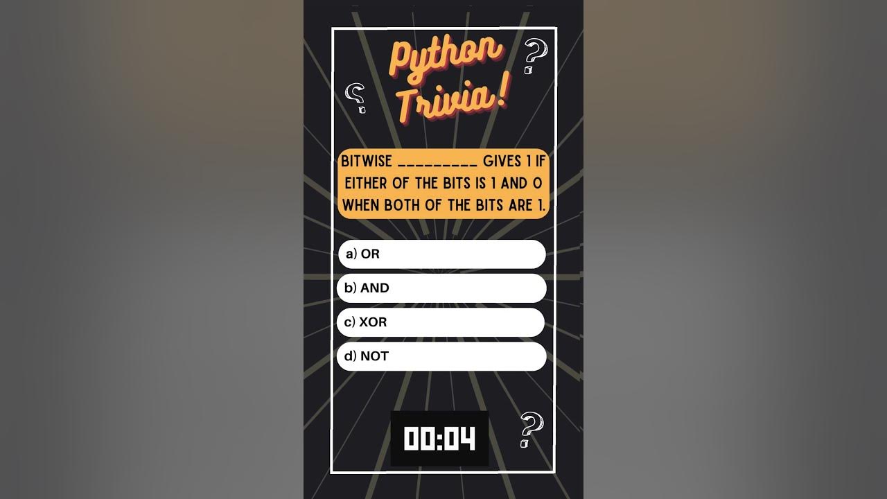 Python Trivia Bitwise 13 Shorts Ytshorts Viralshorts Trendingshorts Youtubeshorts Youtube