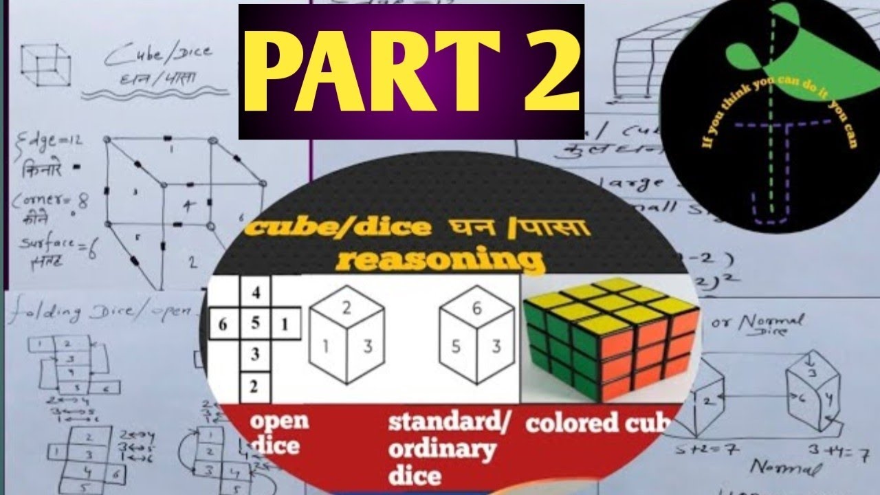 part 2 cube dice reasoning question for #rrbje #ssc #sscje # - YouTube