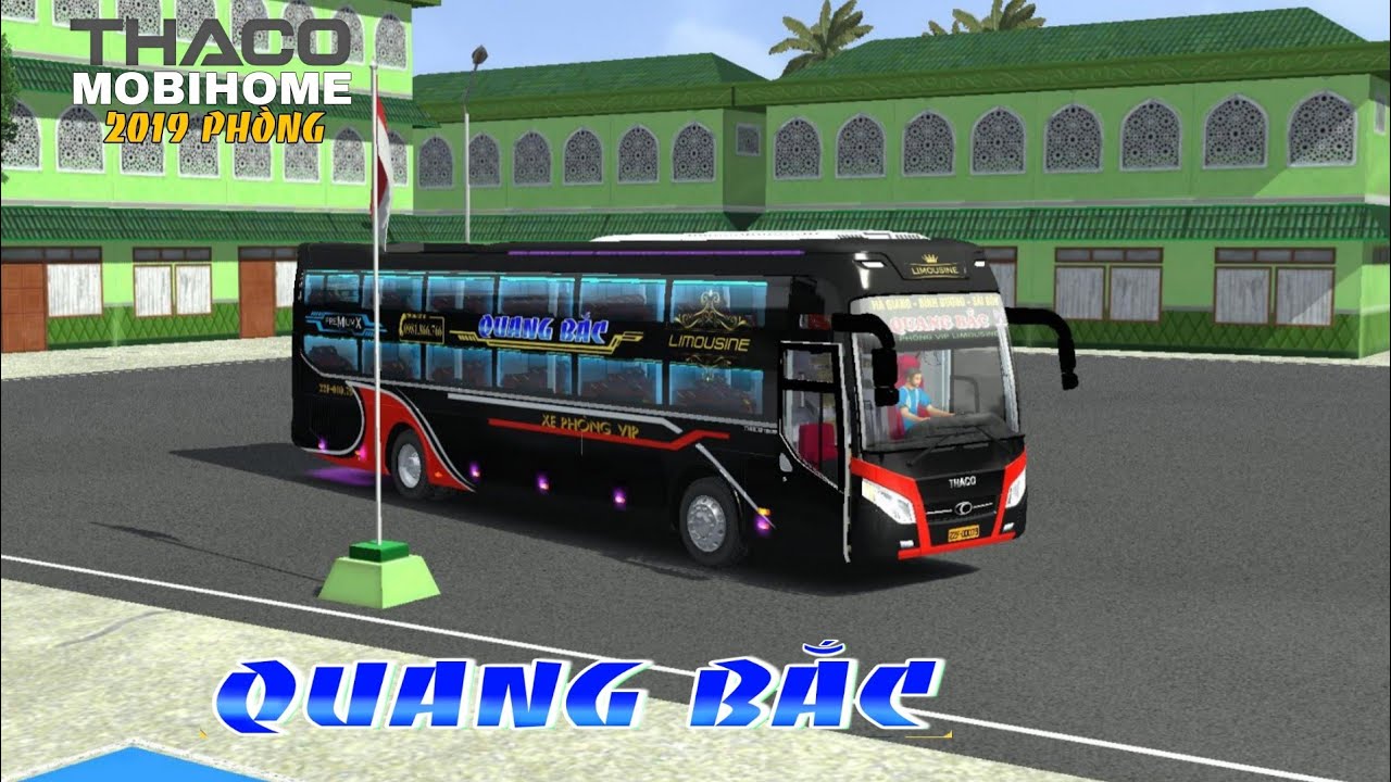 BUSSID - Chia sẻ skin Thaco 2019 34 phòng nhà xe Quang Bắc - YouTube