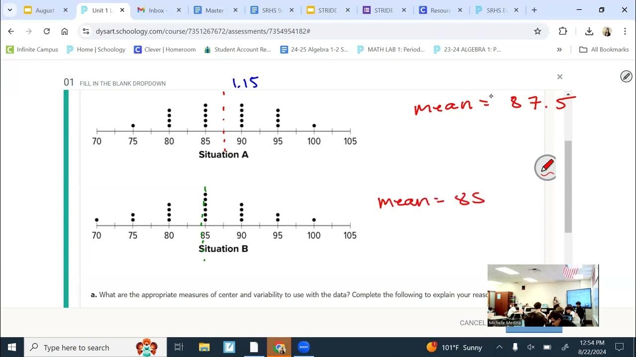 Unit 1 Lesson 15: Comparing Data Sets Practice - YouTube