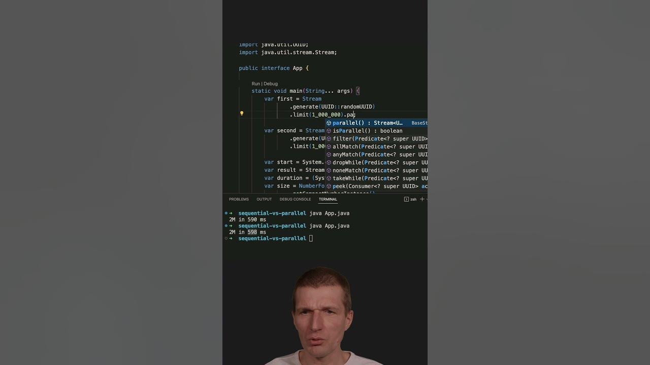 When Stream.parallel() Is Slower Than Stream.sequential() #java #shorts ...