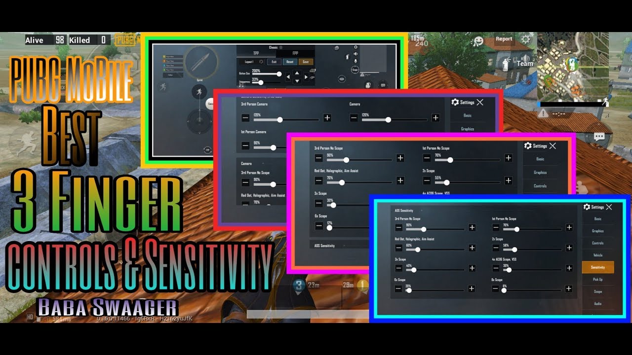 Pubg Mobile || Pubg Mobile 3 finger control and sensitivity settings ...