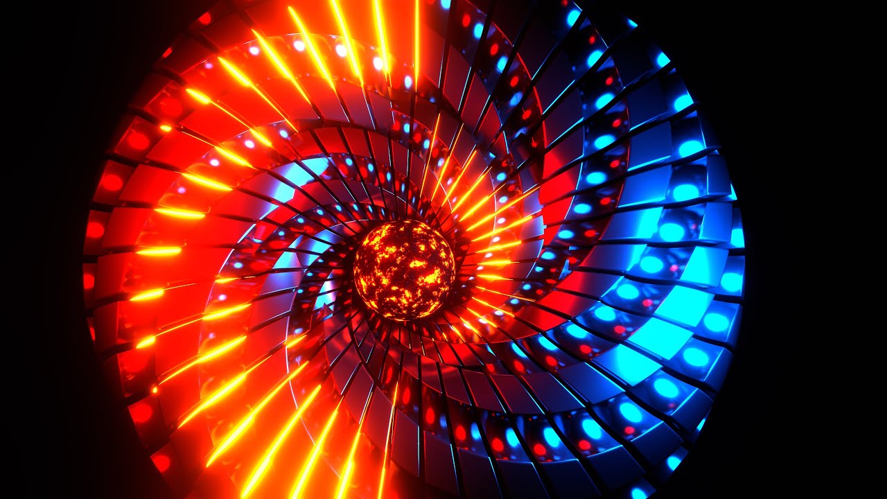 Amazing Solar Sci-Fi Neon Glowing Lights 4K Motion Background 60fps ...