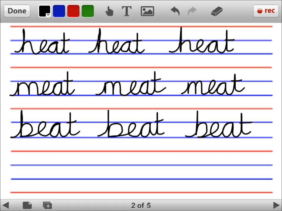 Mr Dix's Handwriting - Lesson 2 (ee, ea, y, e) - YouTube