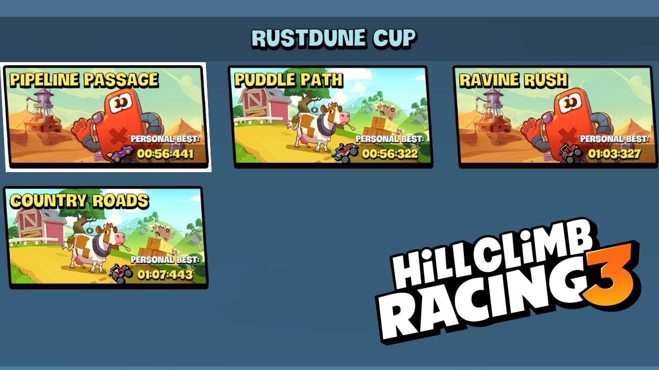 Hill Climb Racing 3 | All Rustdune Cup Tracks | Hill Climber MK2 - YouTube