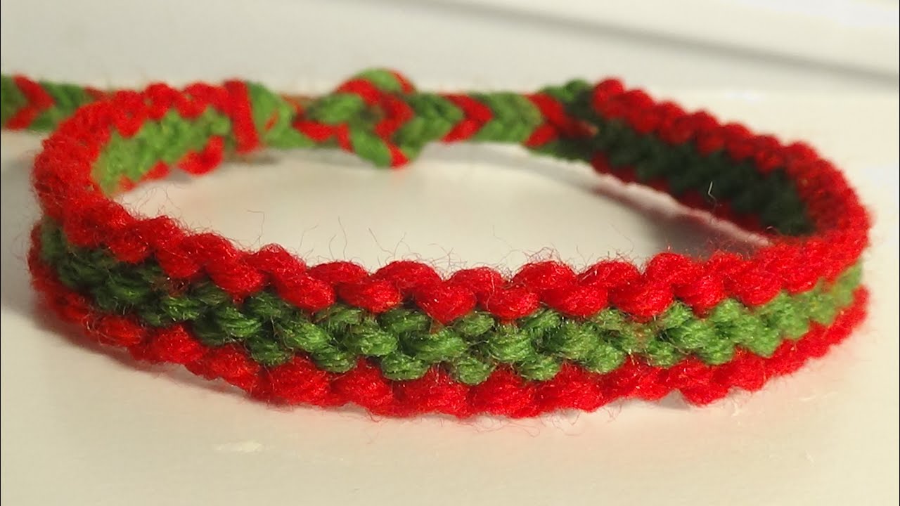 Christmas Friendship Bracelet Tutorial, DIY Parallel Lines Bracelet ...