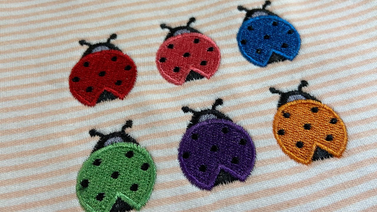 Machine Embroidery Ladybugs Stitch Along #onthehouse - YouTube