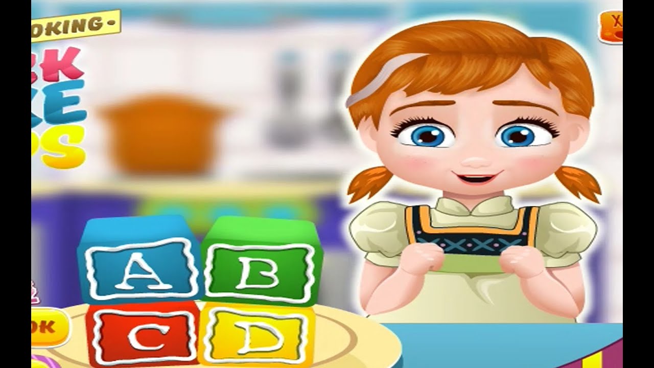 Princess Baby Anna Cooking Block Cakes Disney - YouTube