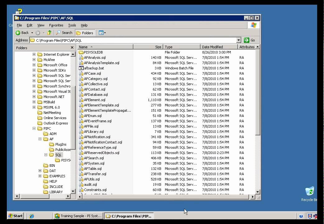 OSIsoft: Install an AF Server on a shared SQL Server (ie manual AF installation). v2010 - YouTube