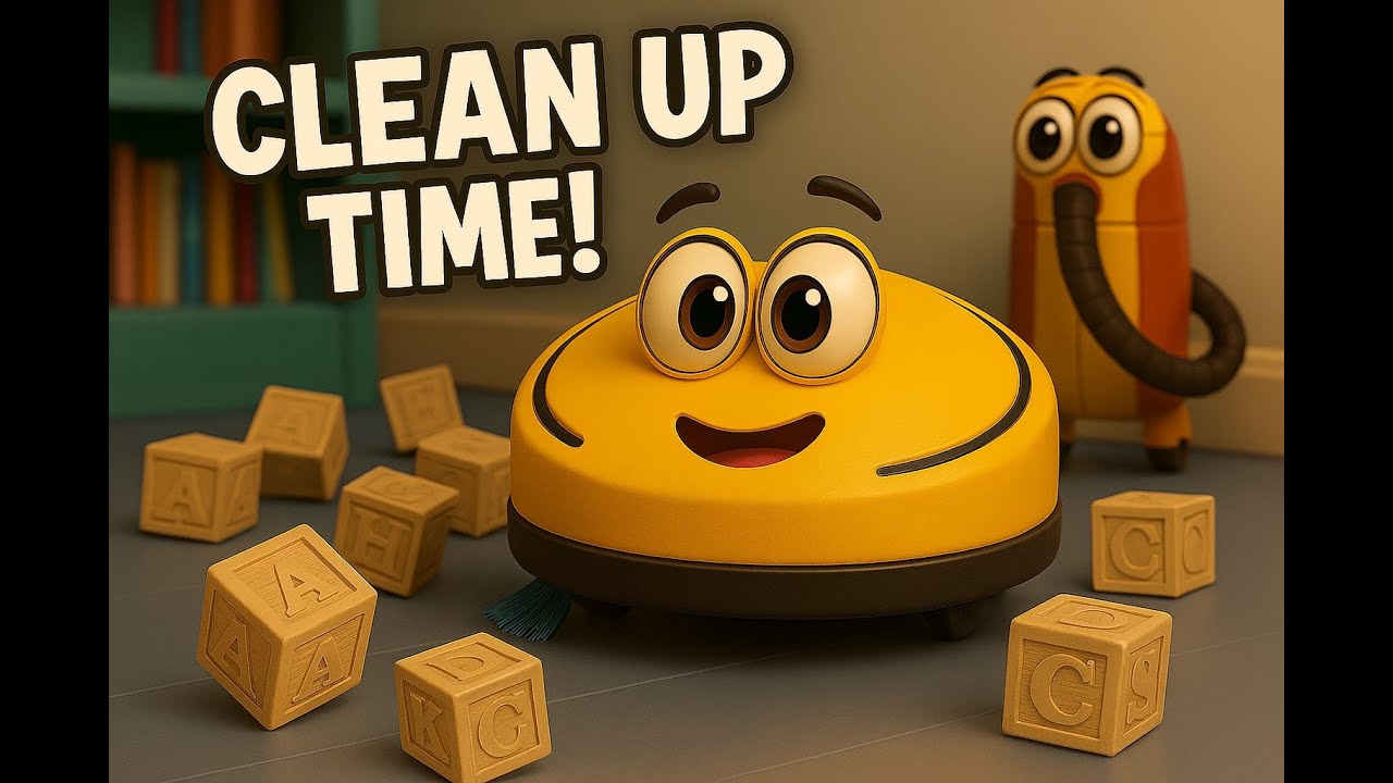 Roomba for Kids – Bubbah Knocks Over Blocks and Cleans Them Up! - YouTube