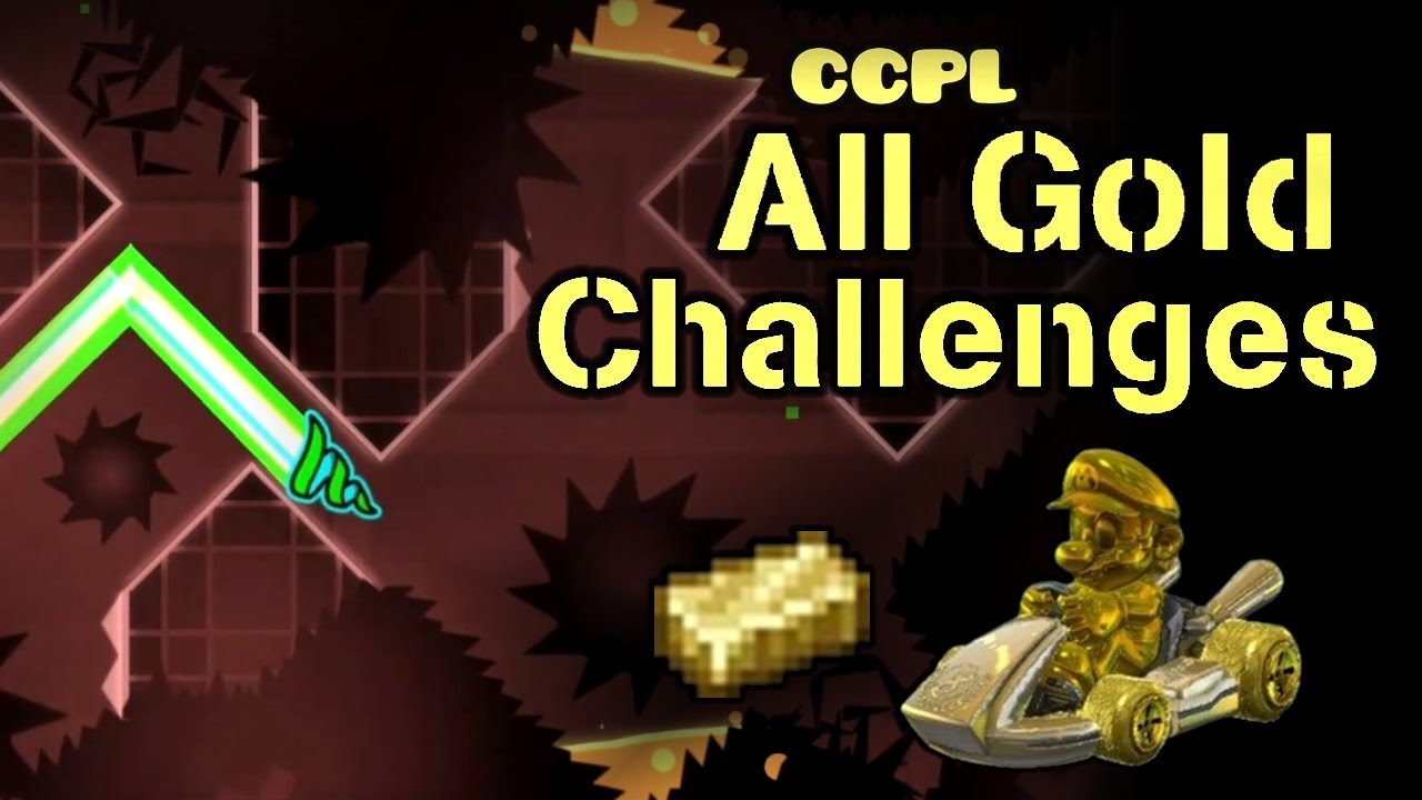 Geometry Dash: All Gold Challenges! (Cabbage Community Progression List ...