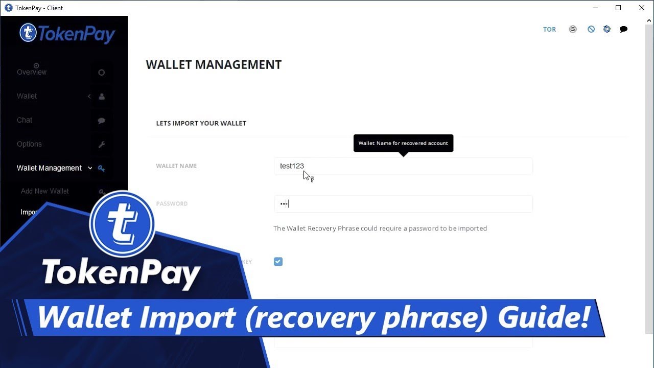 TokenPay l Wallet Import (recovery phrase) Guide! - YouTube
