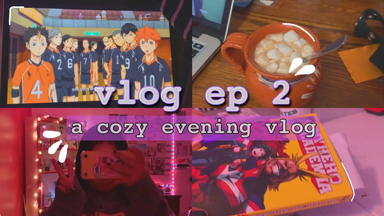 vlog ep 2🌸 ☕: watching haikyuu, homework, reading mha! - YouTube