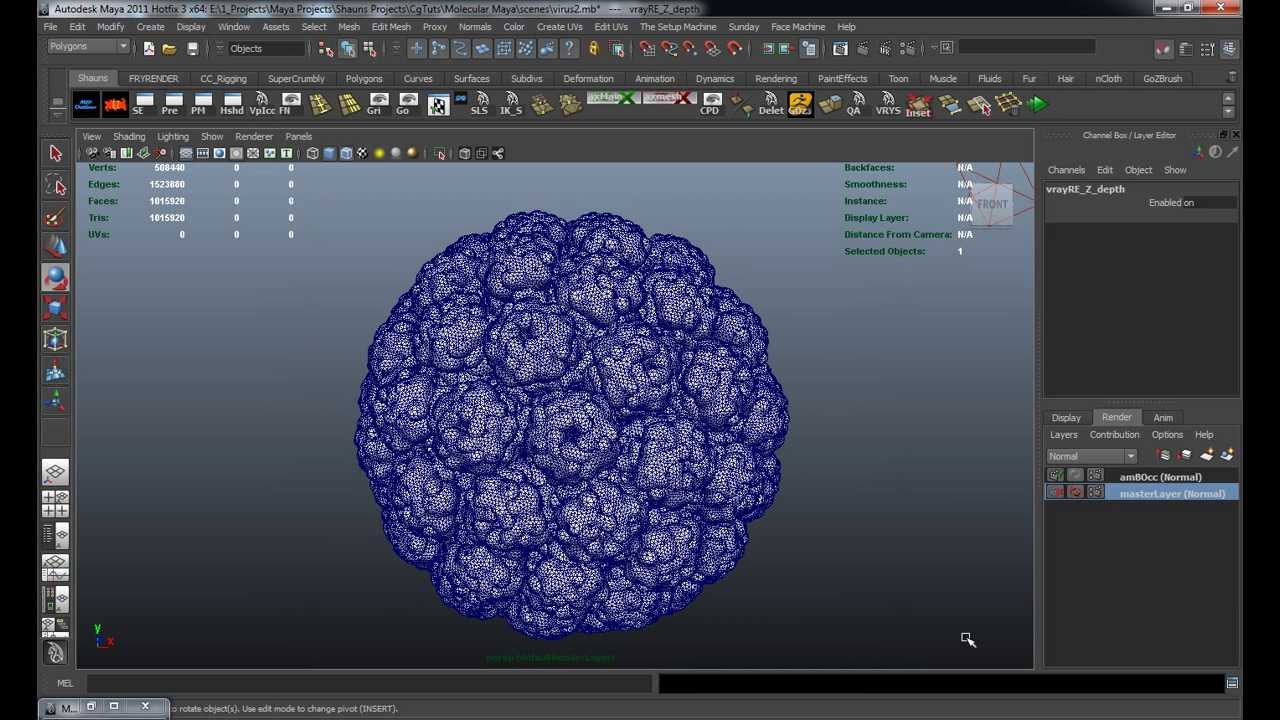 Tutorial: Building Accurate Virus Structures in Maya using the Molecular Maya Toolkit - Video 5 ...
