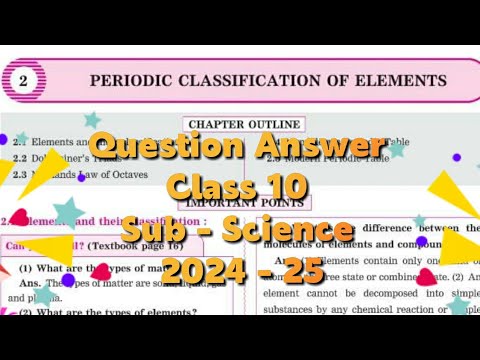 Question Answer Class 10 Science 1 chapter 2. Periodic Classification ...