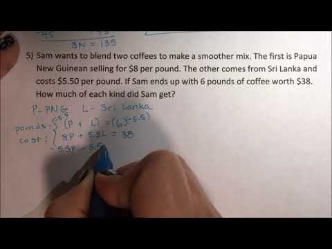 Application of system of equations - coffee - YouTube