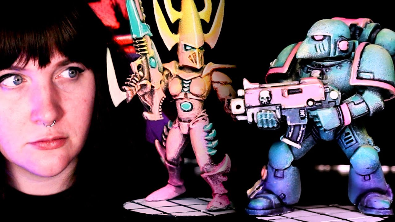 How to Paint VAPORWAVE Space Marines & Eldar - YouTube