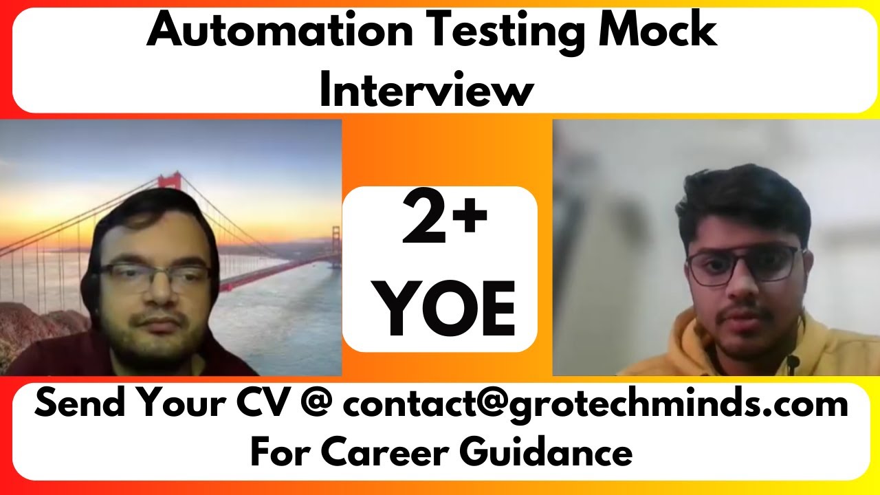 Automation Testing Mock Interview | 2+ Years Experience Real Interview ...