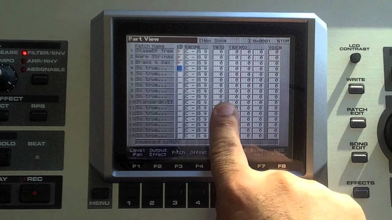 Roland Fantom X Velocity Switching - YouTube
