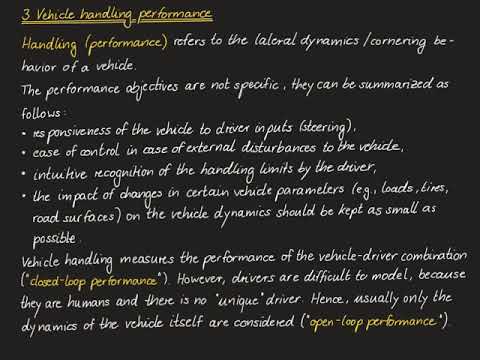 Vehicle Dynamics & Control - 10 Vehicle handling performance - YouTube